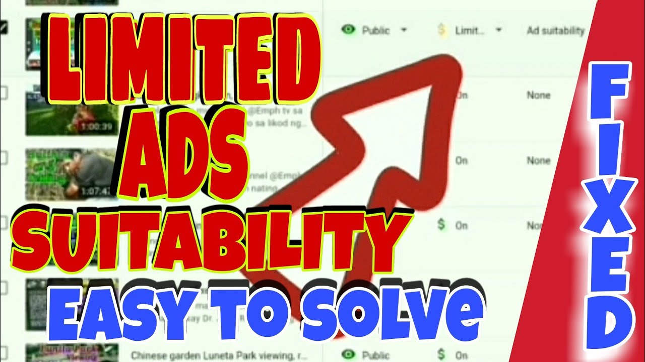 How to fix youtube limited ads suitability - YouTube