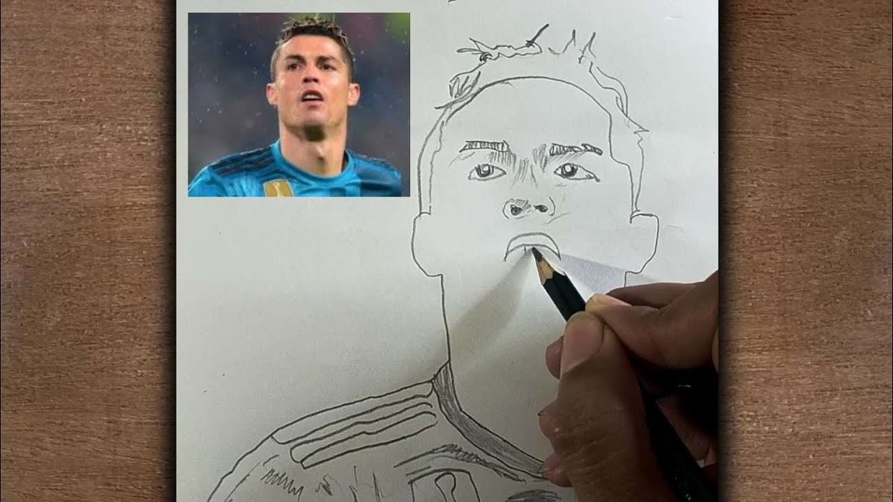 draw a sketch of Cristiano Ronaldo's face - Ronaldo celebrates Real ...
