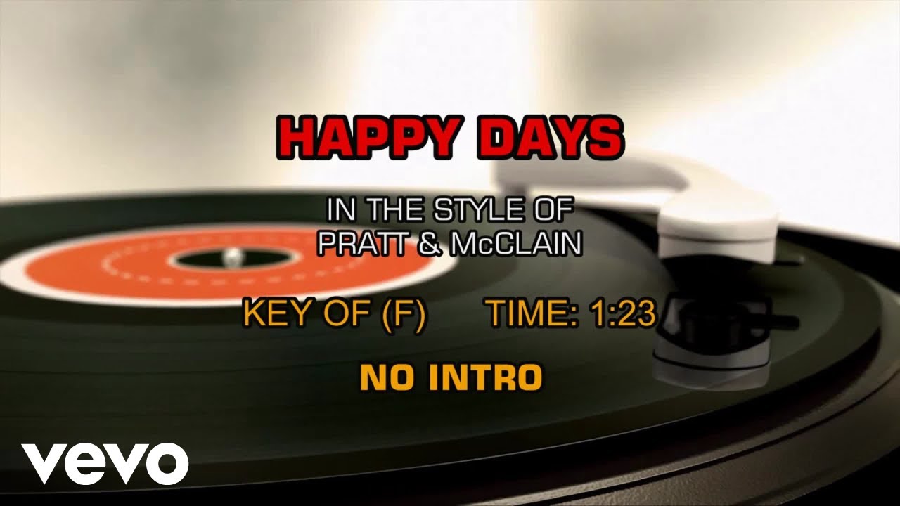 Pratt & McClain - Happy Days (Karaoke) - YouTube
