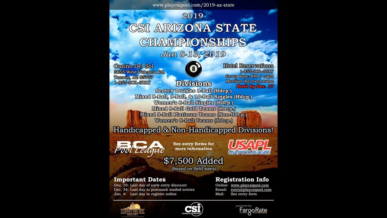 CSI Arizona State Championships Mens 8-Ball George Teyechea vs Paul ...