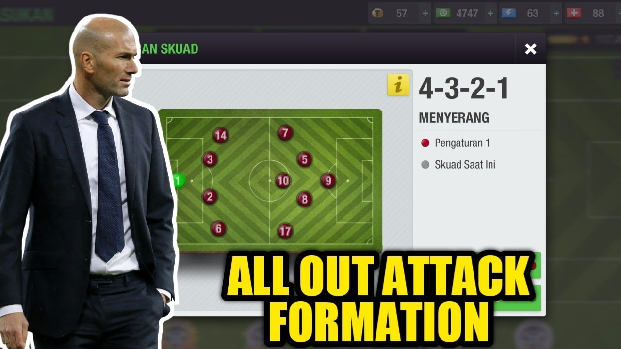 KELASS | FORMASI 4321 ALL OUT ATTACK BANGET NIH FORMASI | TOP ELEVEN ...