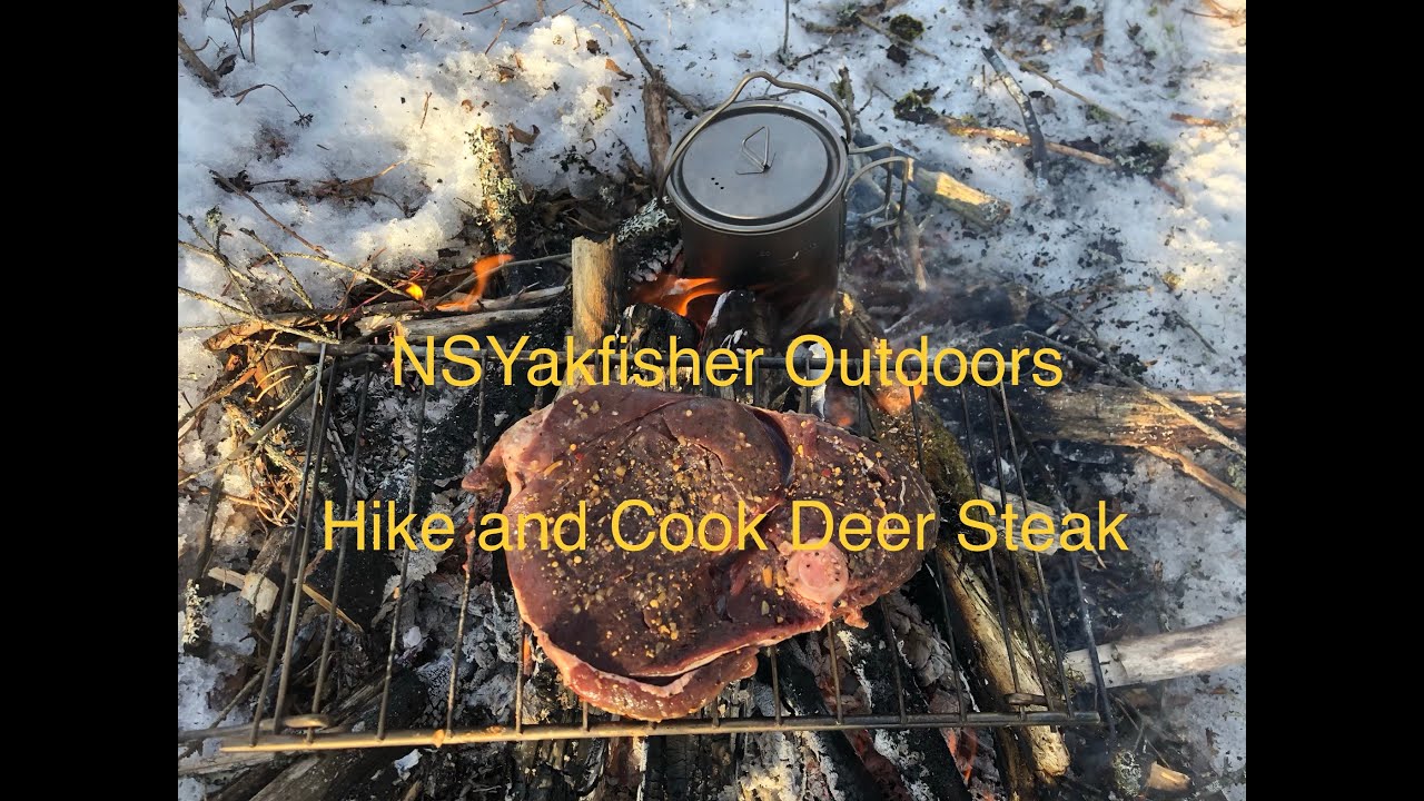 Hike & Cook Deer Steak over a Open Fire - YouTube