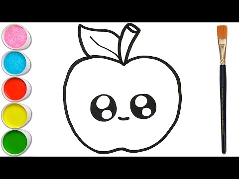 Çocuklar için Kolay Elma Çizimi Ve Boyama Videosu, Kolay Çizimler, Sevimli Resim Çizimleri, Boyama