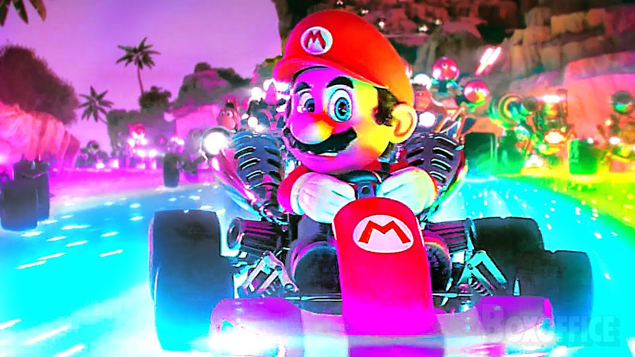 La escena de Mario Kart 🌈 | Super Mario Bros.: La película | Clip en ...