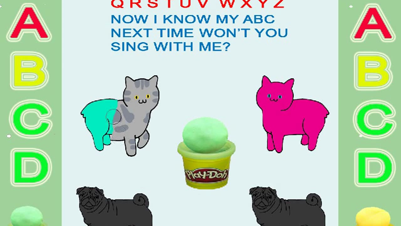 Cat-cute cats-dog-cute dogs-learn abc-abc song-abc-phonics-play doh-abc ...