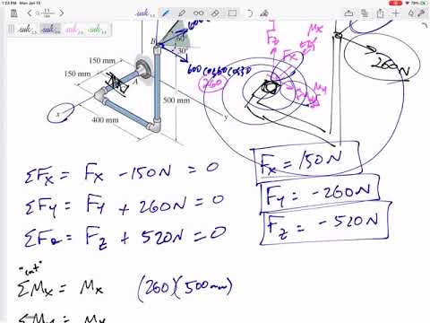 Mechanics of Materials - Internal forces 3D example 1 - YouTube
