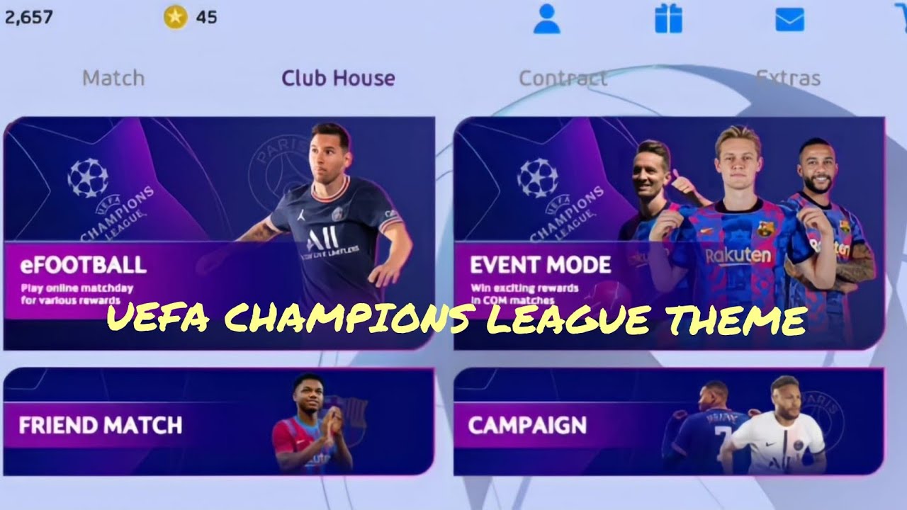 HOW TO CHANGE THEME INTO UEFA CHAMPIONS LEAGUE THEME IN PES 2021 - YouTube