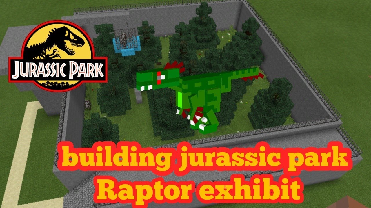 Minecraft Pe Building Jurassic Park (Raptor exhibit) - YouTube