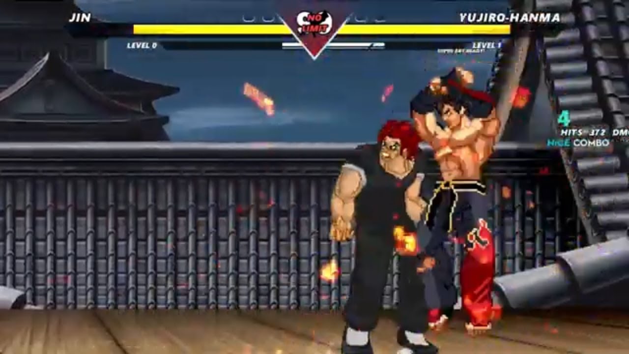 JIN KAZAMA VS YUJIRO HANMA | INSANELY EPIC M.U.G.E.N BATTLE. - YouTube