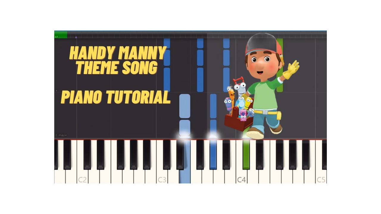 Handy Manny Theme Song (Synthesia) Piano Tutorial With Sheet Music ...