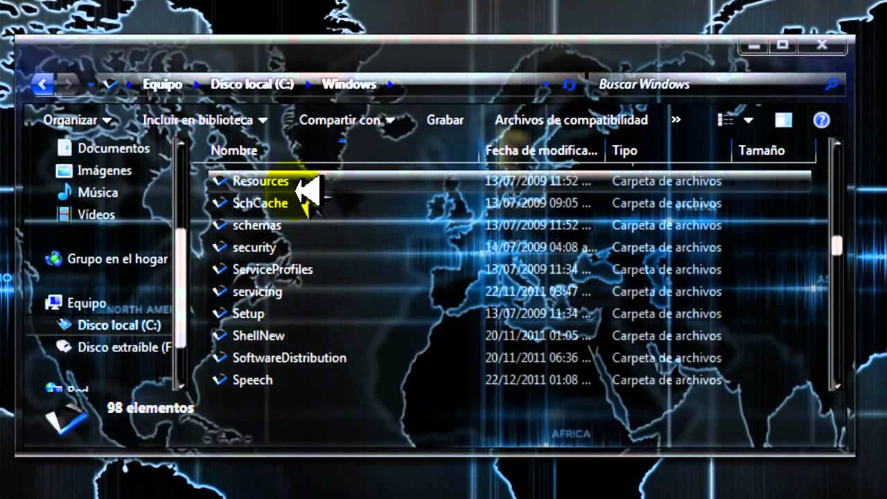 tema neon black para windows 7 - YouTube