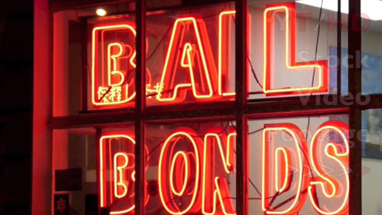 Custom Bail Bonds Neon Signs in Window of Local Business Location at ...