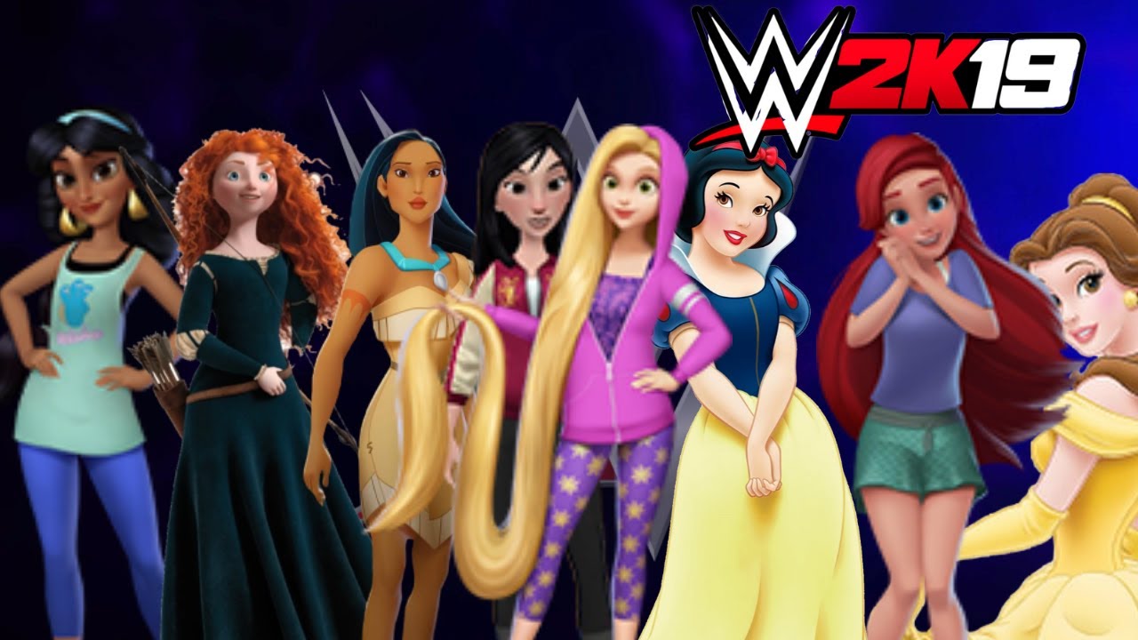 Wwe 2k19 Disney CC: 8 princesses elimination match - YouTube