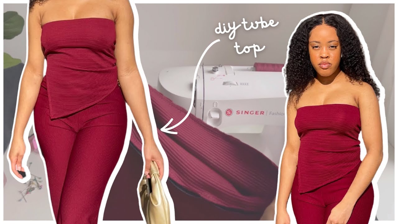 DIY ASYMMETRICAL TUBE TOP | HOW TO MAKE A TUBE TOP DIY - YouTube