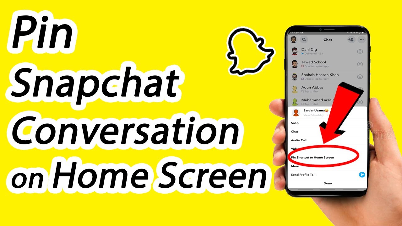 How to Pin Snapchat Conversation Shortcut to Home Screen - YouTube