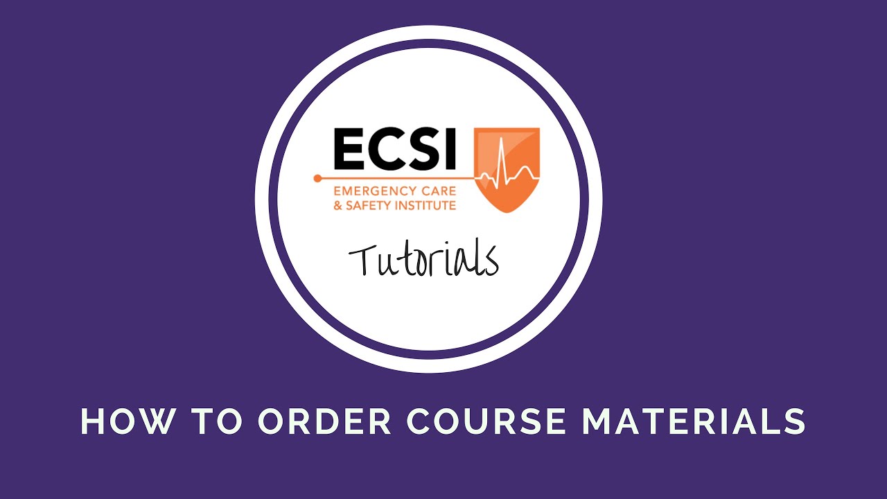 ECSI Tutorials: How to Order Course Materials - YouTube