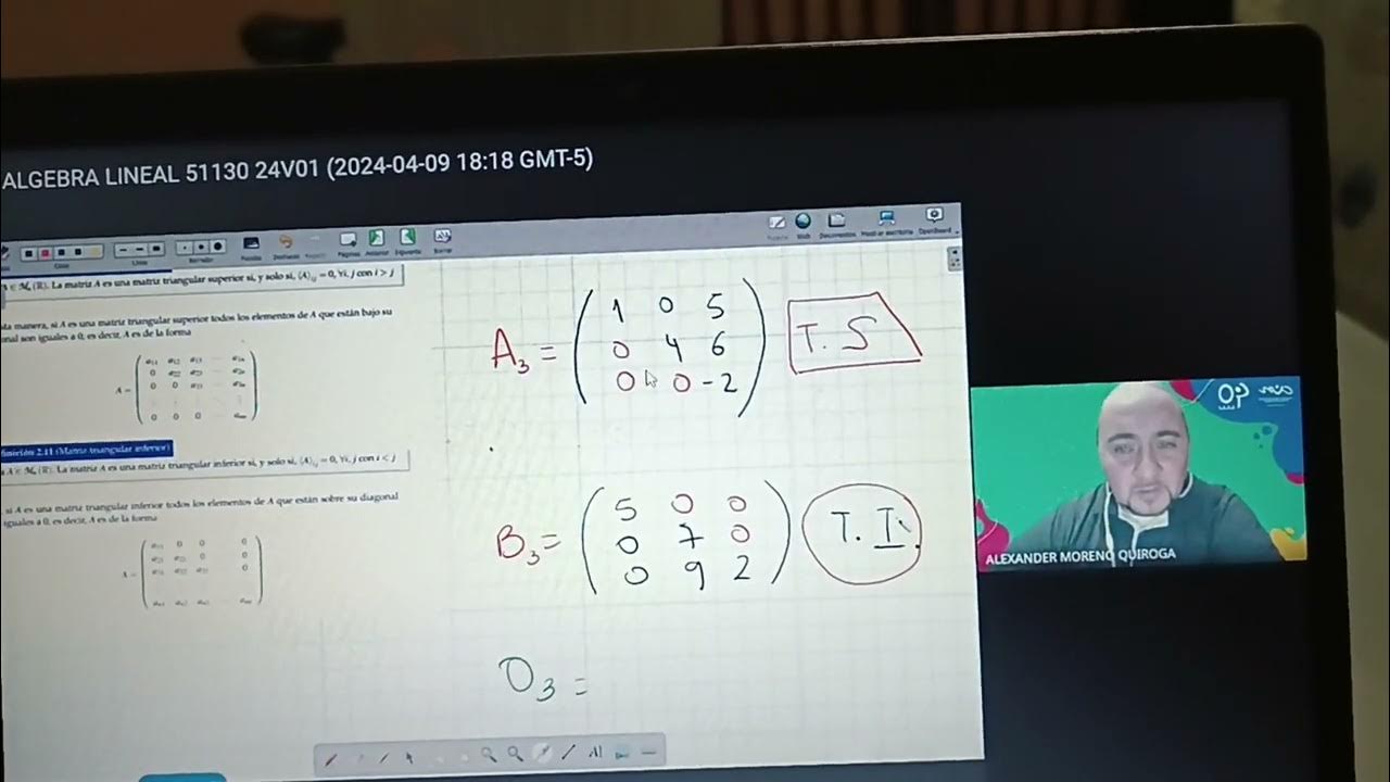 Matriz triangular superior e inferior - YouTube