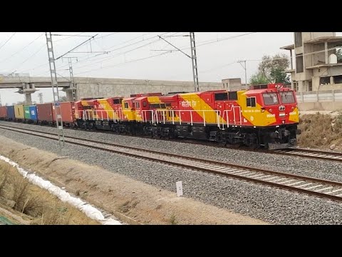 high speed freight corridor with stack container train wdg4g diesel ...