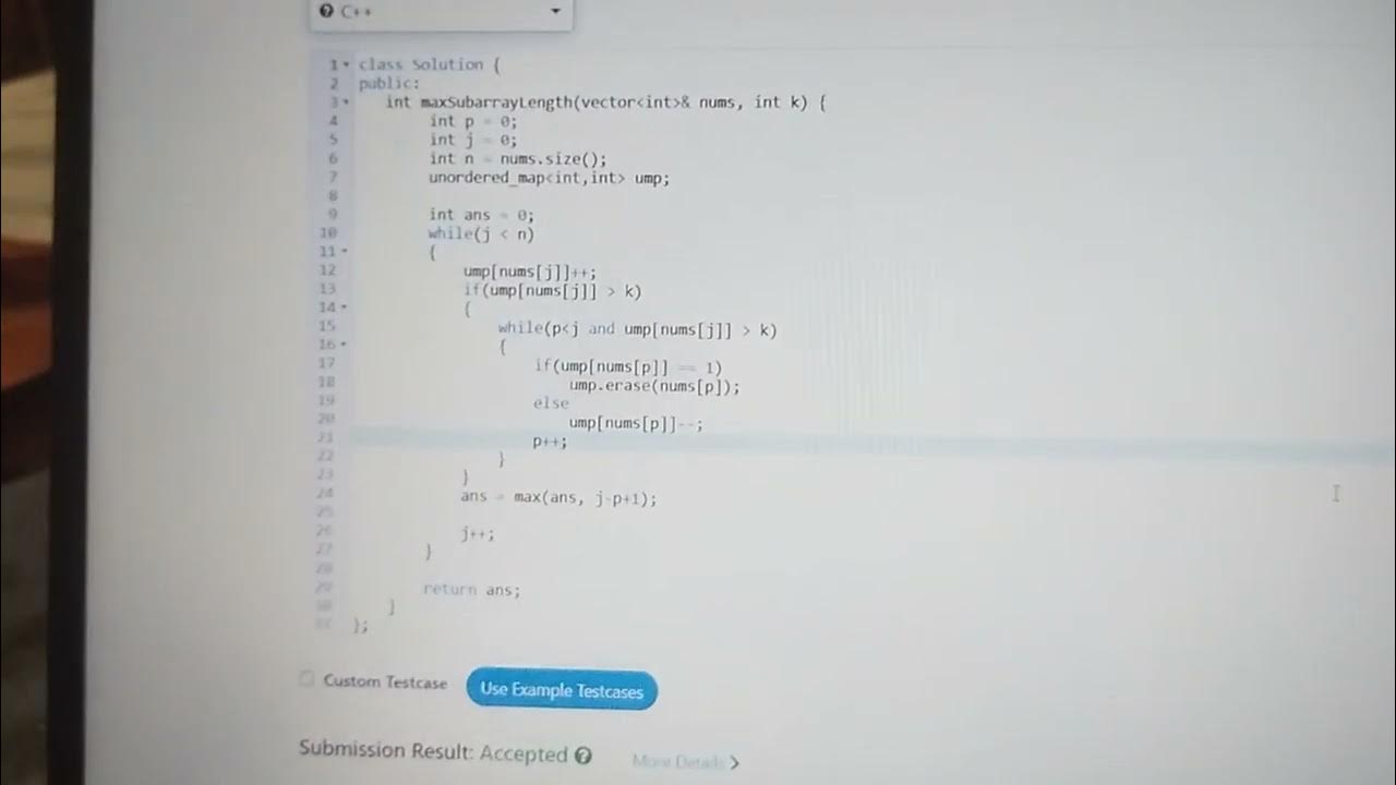 biweekly 119 | length of longest subarrays with a most k frequency ...