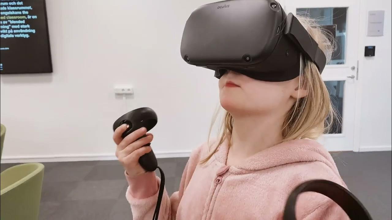 Kid at home using VR Set - YouTube
