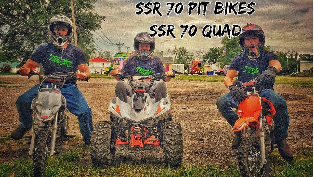SSR 70cc Pit Bikes and Kayo FOX 70cc 4 wheeler - YouTube
