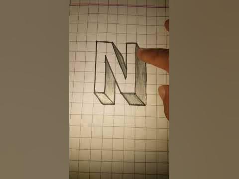 3d draw drawing letter N/how to draw Easy Art For Beginners - YouTube