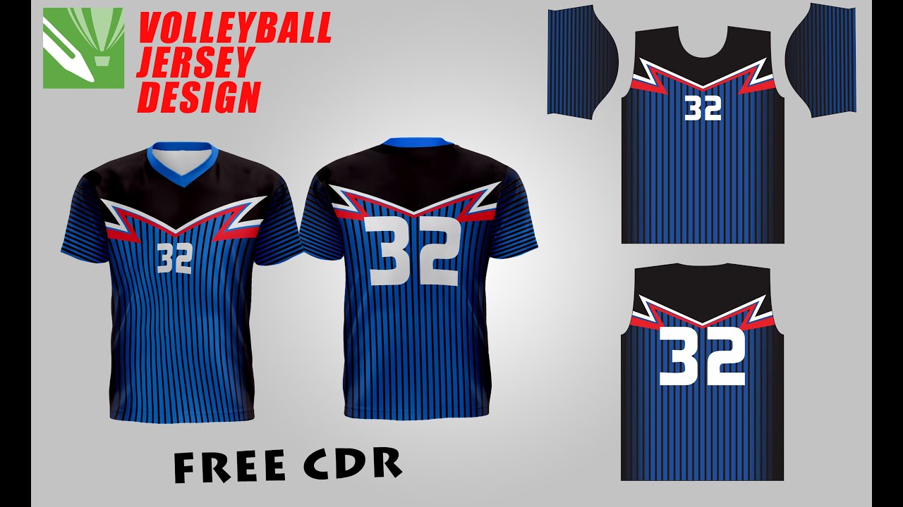 Volleyball Jersey Design with Coreldraw X7 | Free CDR - YouTube