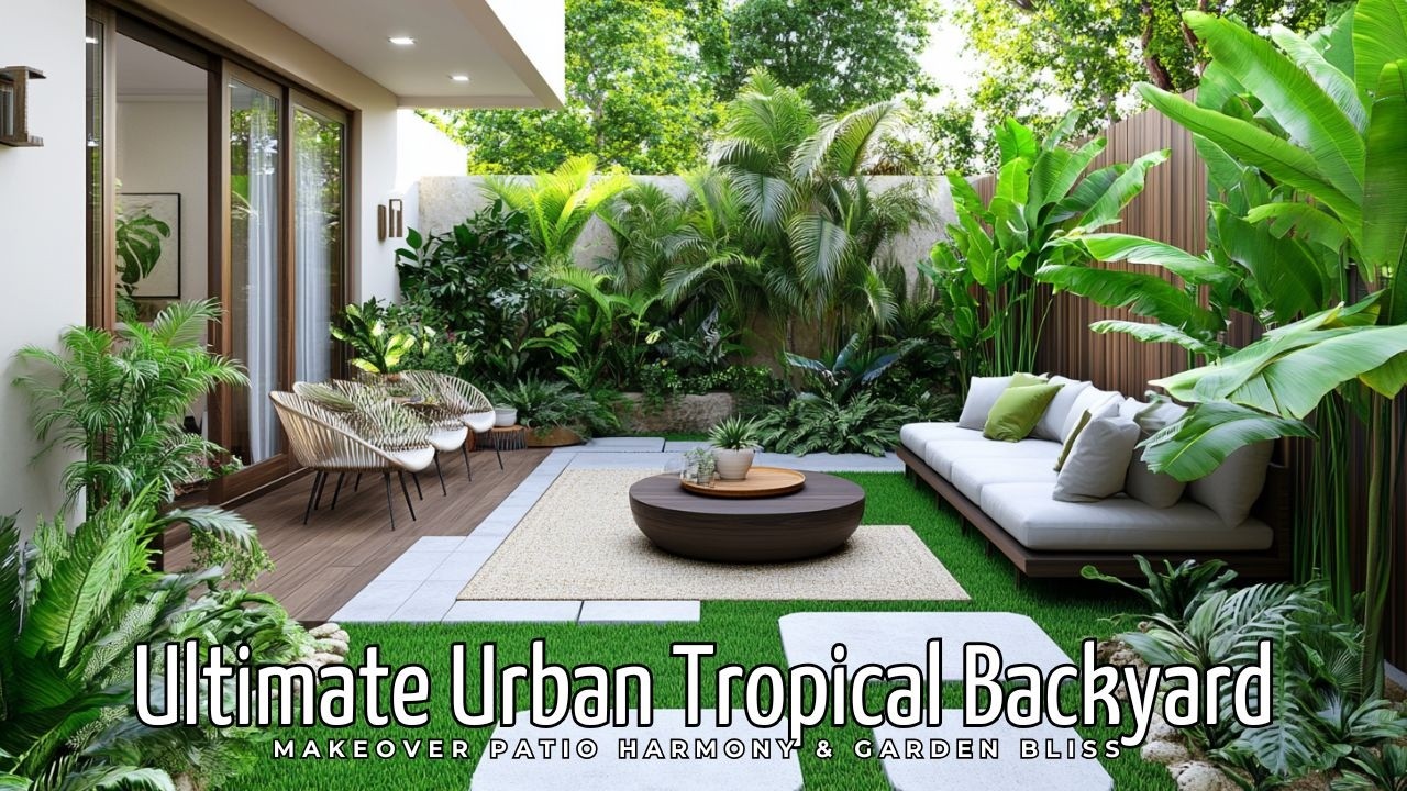 Ultimate Urban Tropical Backyard Makeover Patio Harmony & Garden Bliss ...