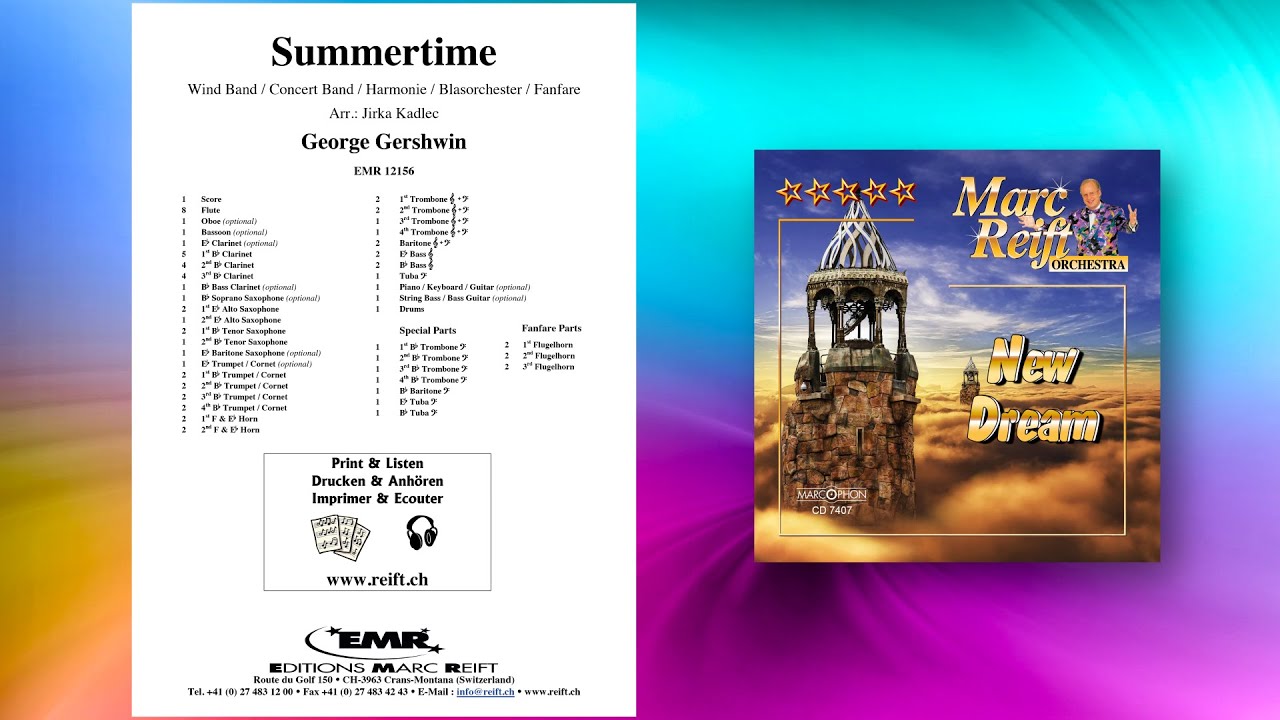 George Gershwin: Summertime - Editions Marc Reift - for Concert Band ...