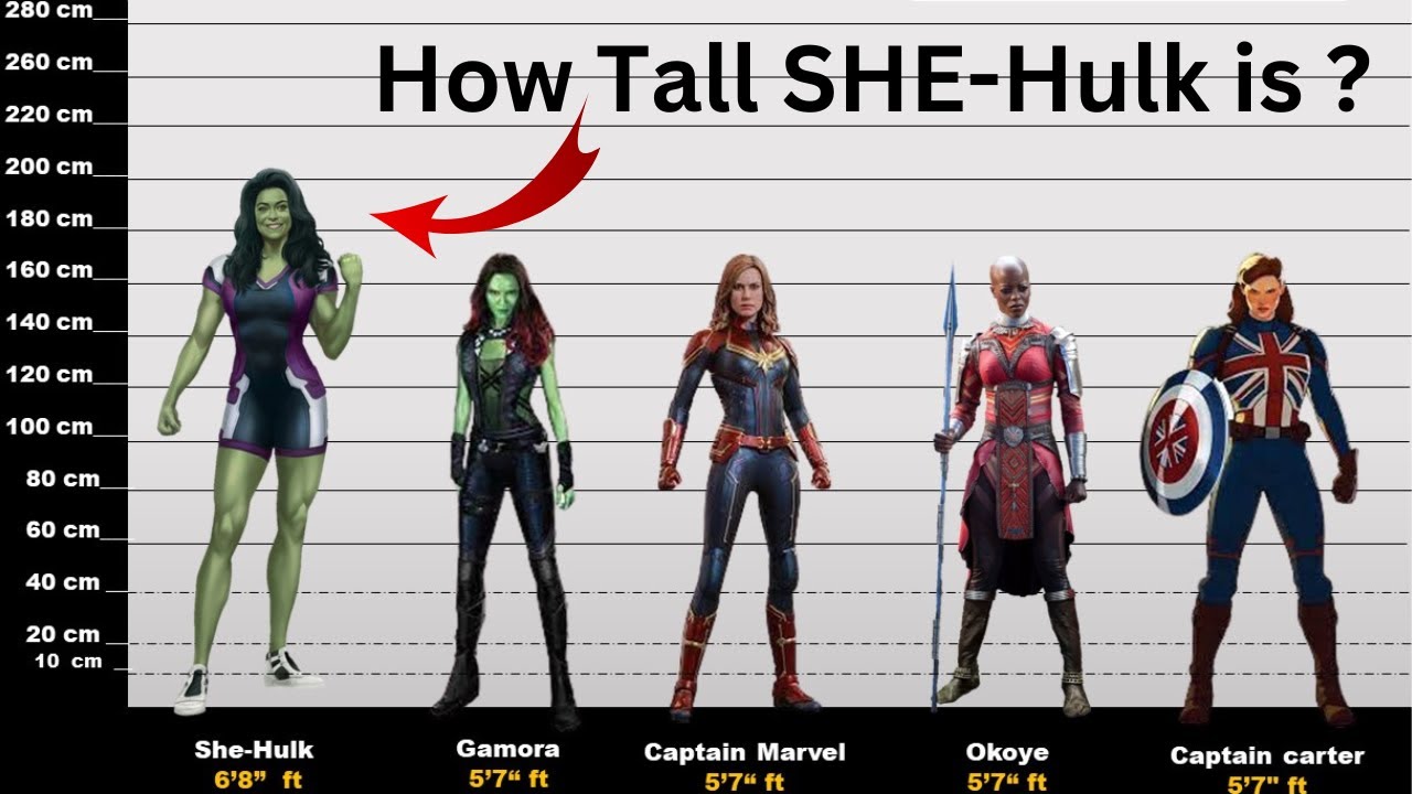 MCU & DC Female Characters Height Comparison with SHE-Hulk || 2023 ...