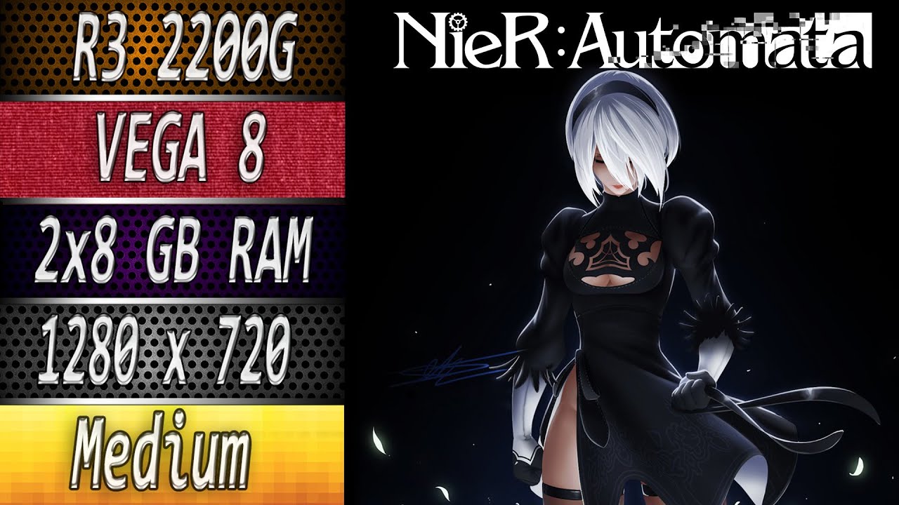 R3 2200G + VEGA 8 - NieR Automata (720p) 2x8GB (PC) Sem Placa de Vídeo ...