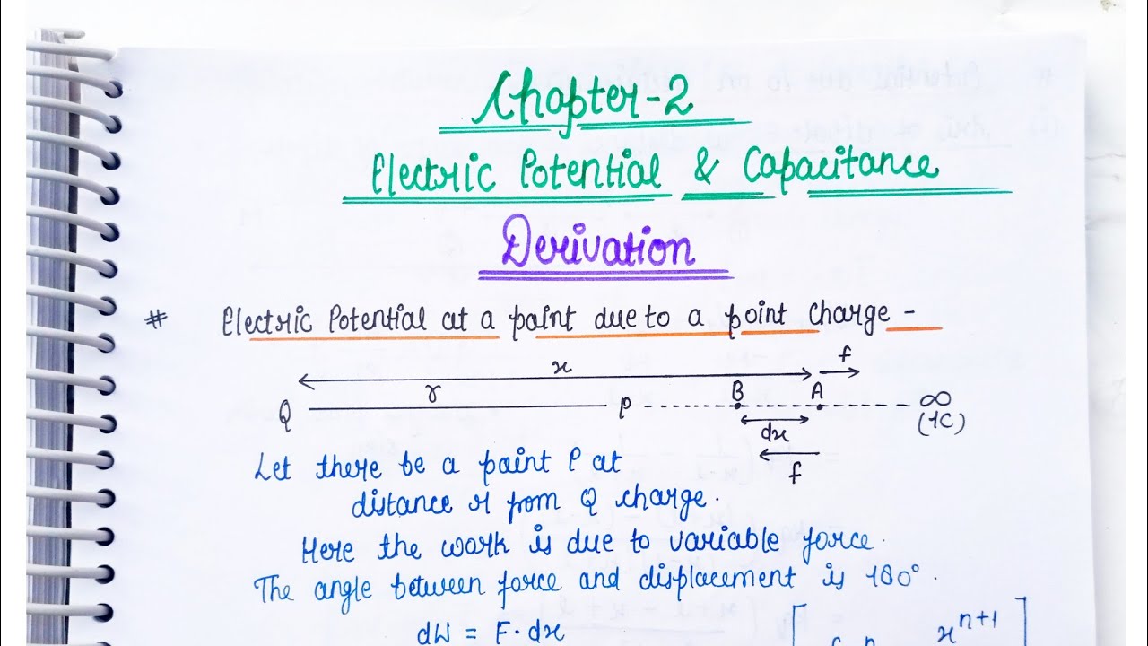 Derivation || Electric Potential & Capacitance ||Class 12 Physics ...