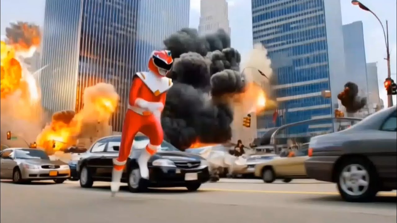 Original Red Power Ranger in a destroyed city - YouTube