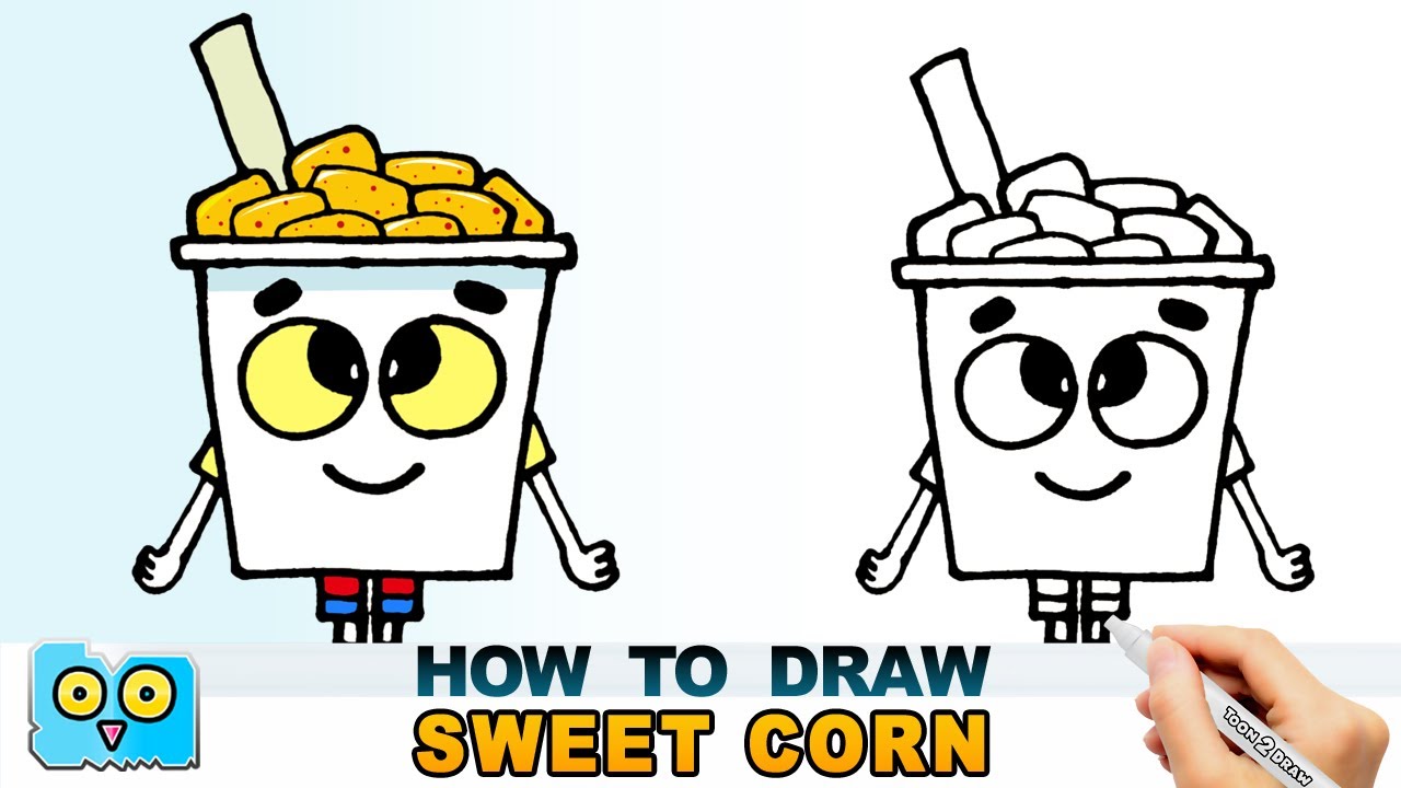 How to Draw Sweet Corn Simple Samosa - YouTube