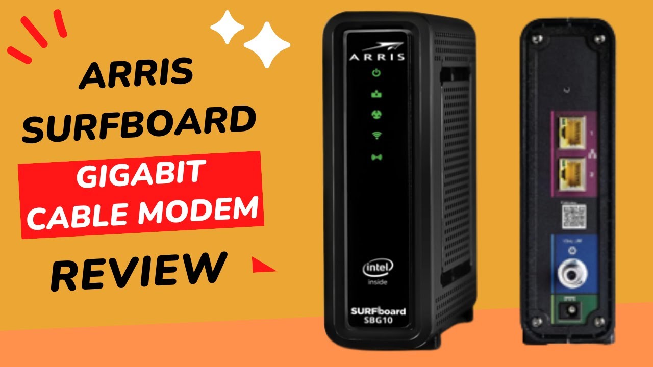 ARRIS SURFboard SBG10 DOCSIS 3.0 16 x 4 Gigabit Cable Modem & AC1600 Wi ...