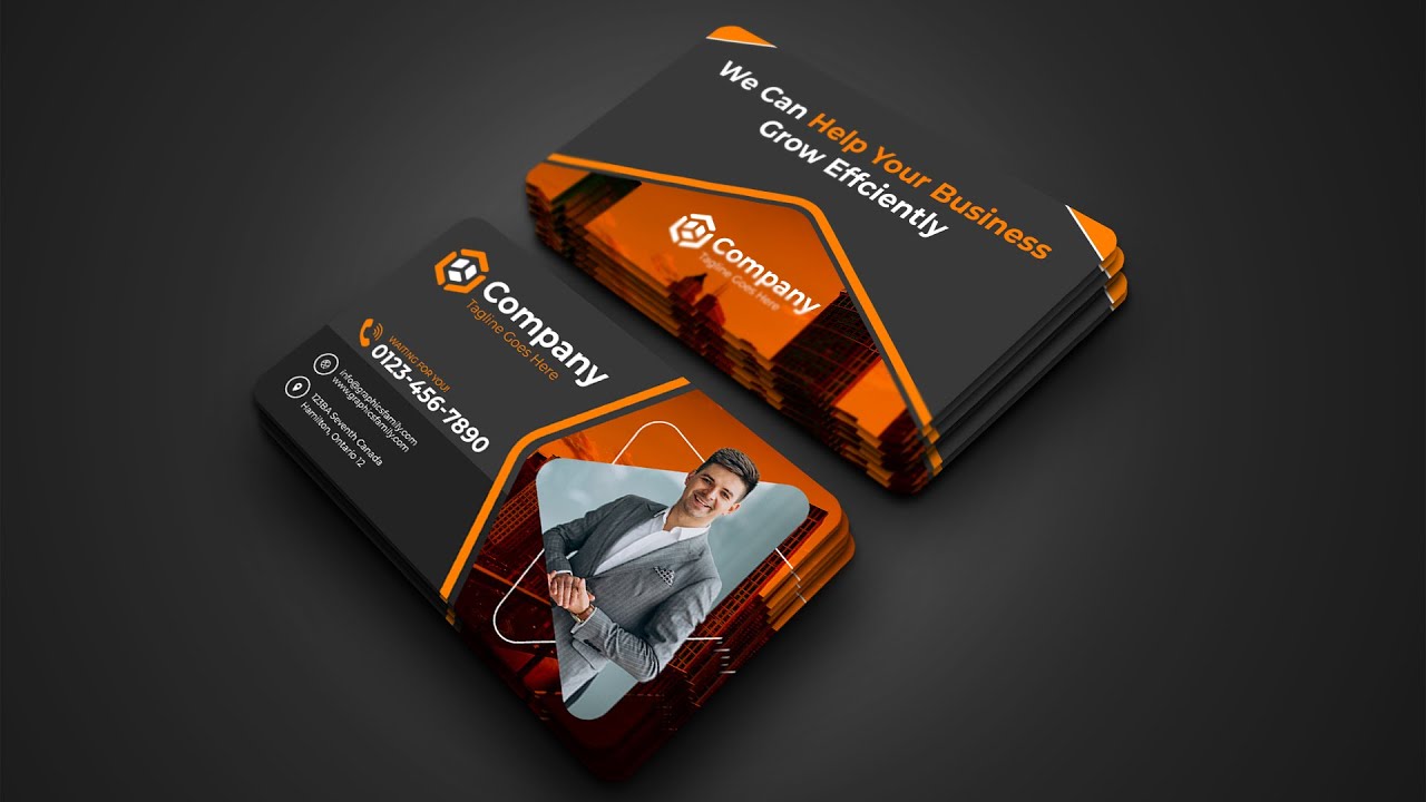 Professional Business Card Design in Photoshop CC - YouTube