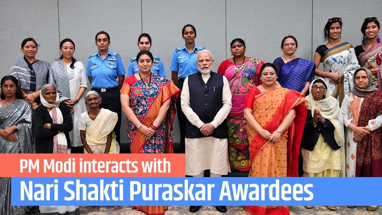 Pm Modi Interacts With Nari Shakti Puraskar Awardees From Across India