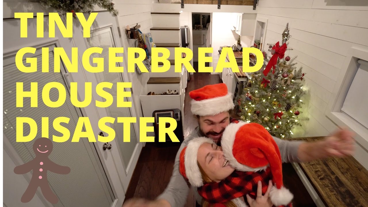 Tiny Gingerbread House DISASTER with the Tiny House Family vlog [Shot ...