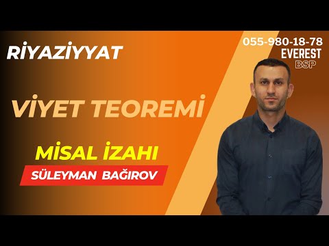 Viyet teoremi və onun tərsi olan teorem. Misal izahı
