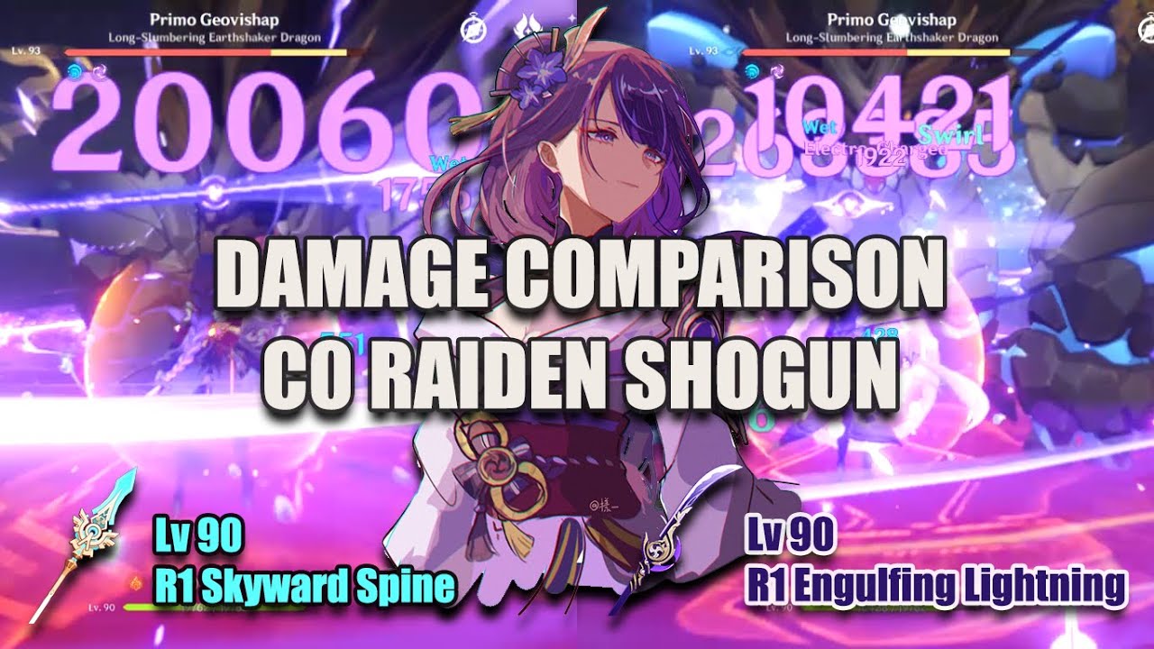 R1 Engulfing Lightning VS R1 Skyward Spine Damage Comparison on C0 ...
