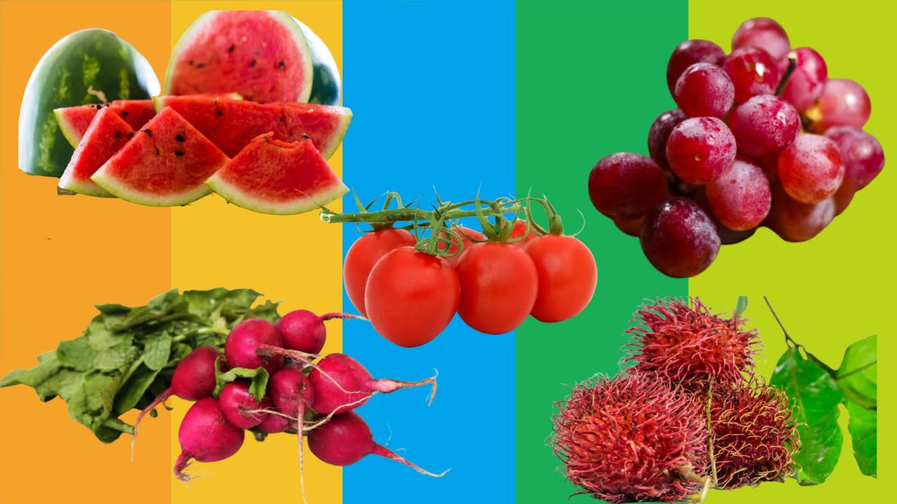 MARI KITA BELAJAR MENGENAL NAMA NAMA BUAH DAN SAYUR WARNA MERAH | NAMA ...