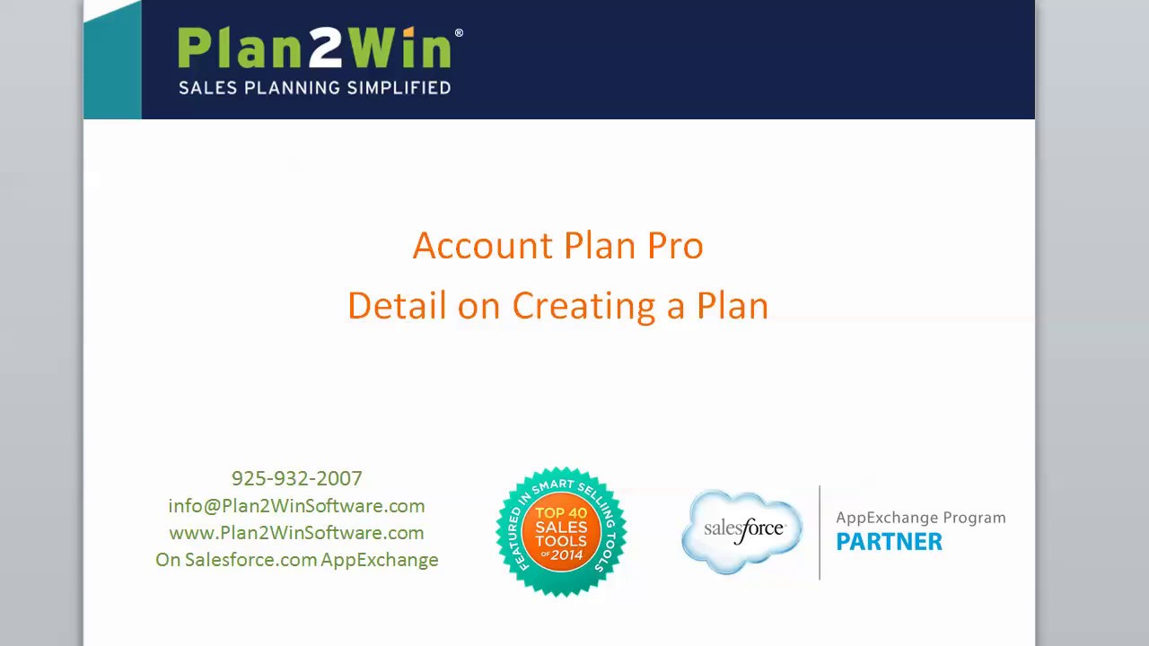 Account Plan Pro: Detail on Creating Account Plans - YouTube
