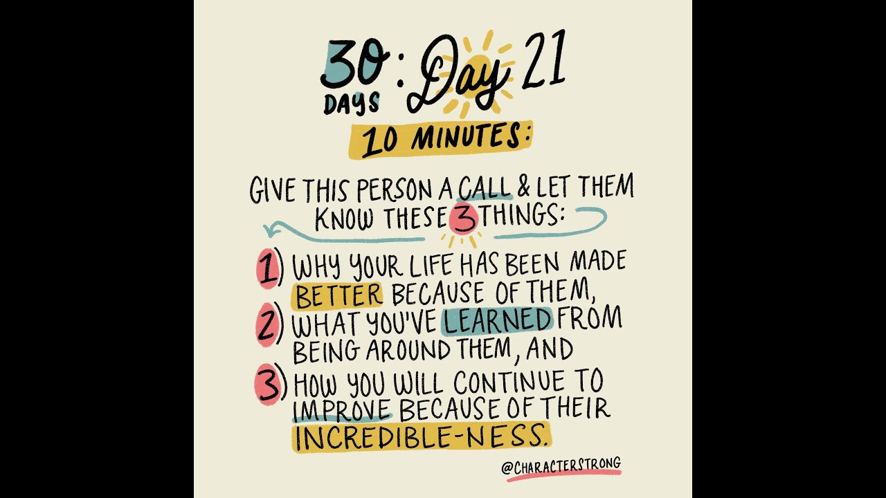 Character Strong Kindness Challenge Day 21 - YouTube