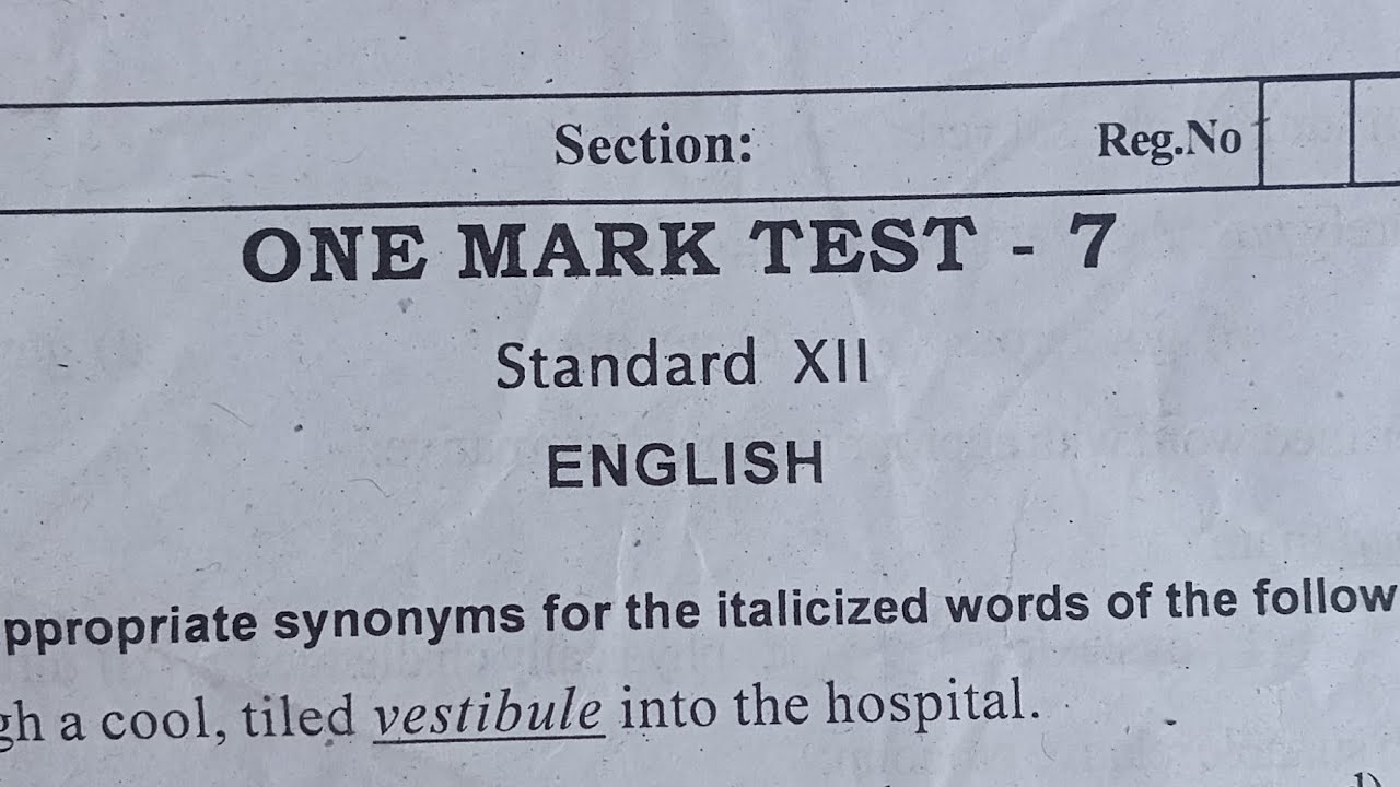 12th one mark questions 50 marks - YouTube