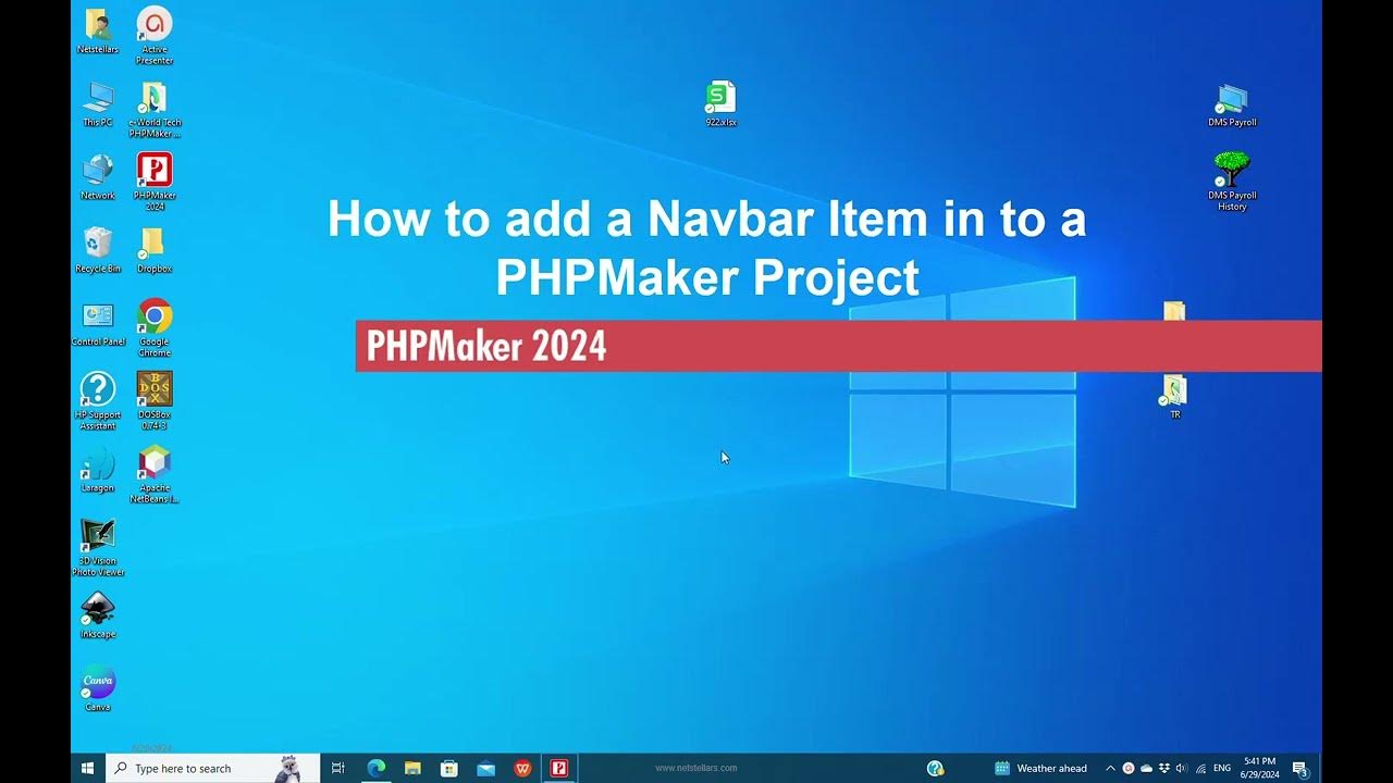 How to add Navbar item | PHPMaker - YouTube