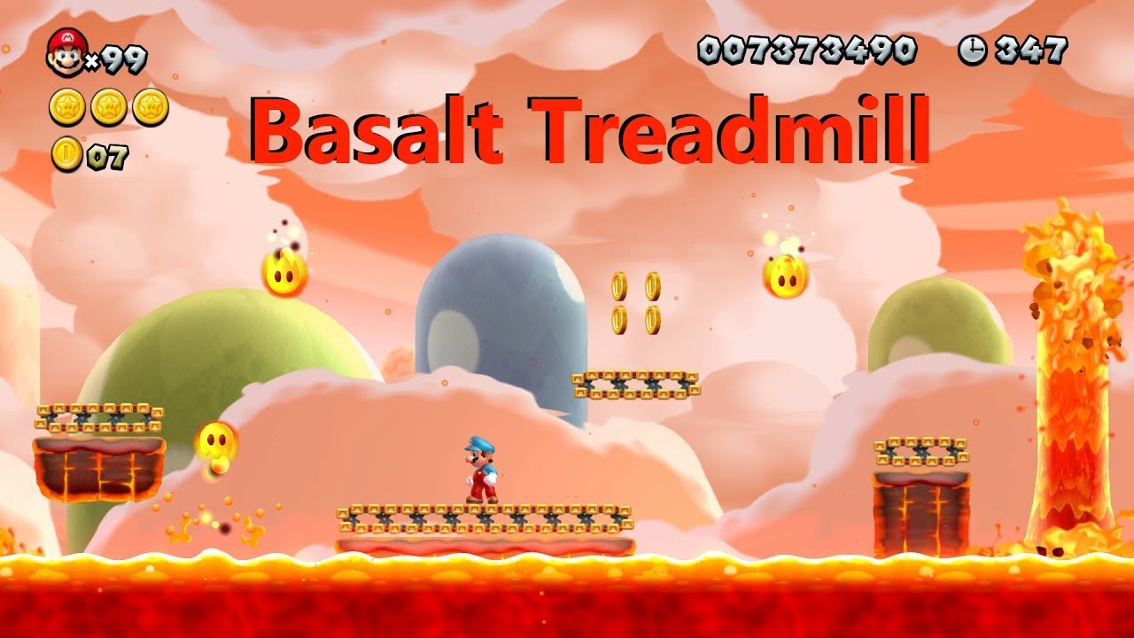 NSMBU Custom Level - Basalt Treadmill - YouTube