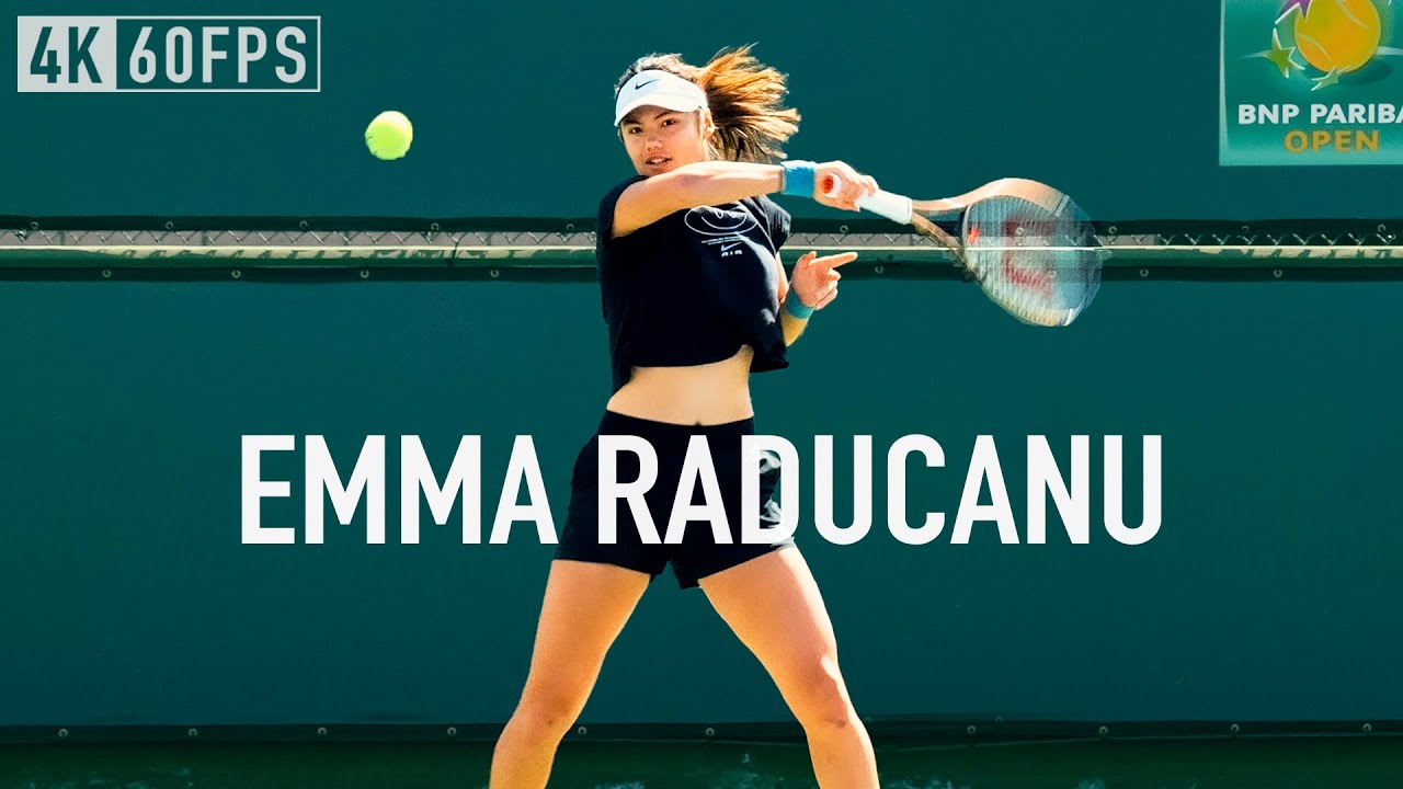 Emma Raducanu - Court Level practice [4k 60fps] - YouTube