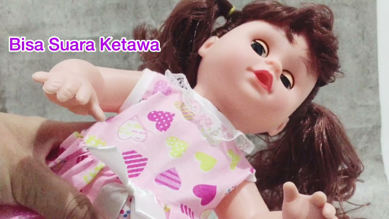 Boneka Baby Cute Material Karet Terdapat 12 Suara Bisa Minum & Pipis ...