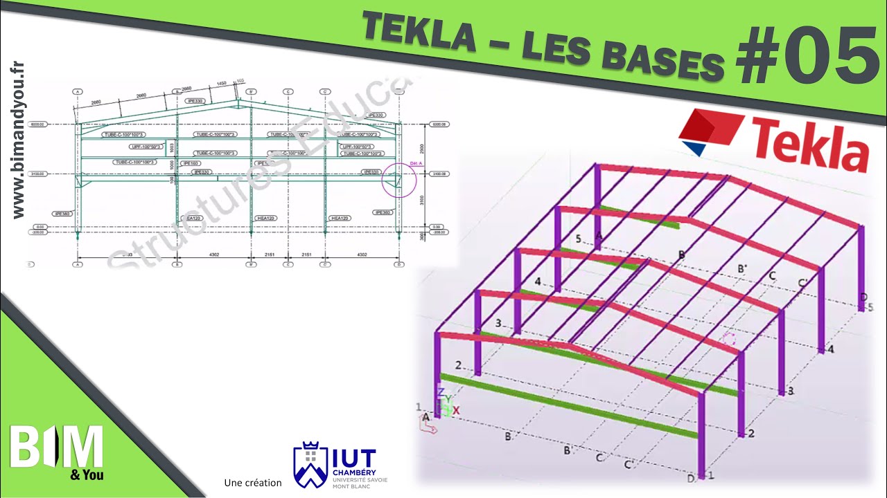 Créer un portique #1 : Les poteaux - TEKLA STRUCTURES #05 - BIM&You ...