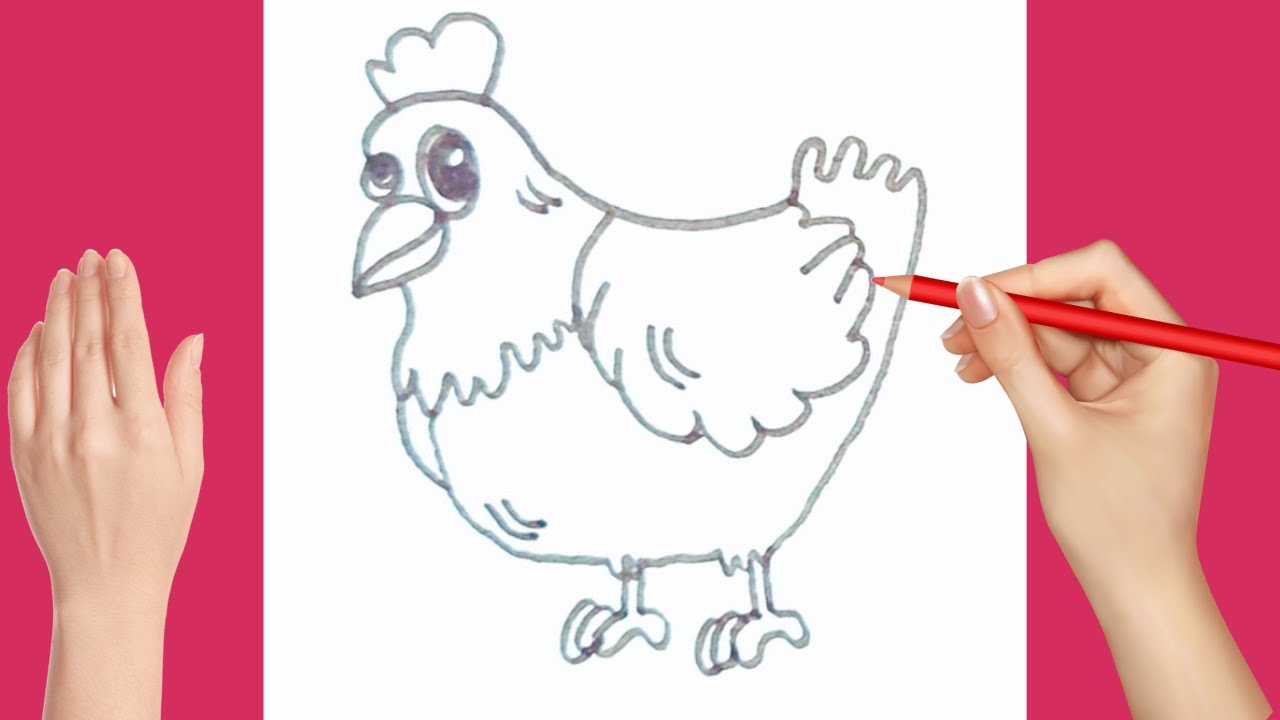 How To Draw Hen Drawing Tutorial for Kids 🐔 ️ | Easy Step-by-Step ...